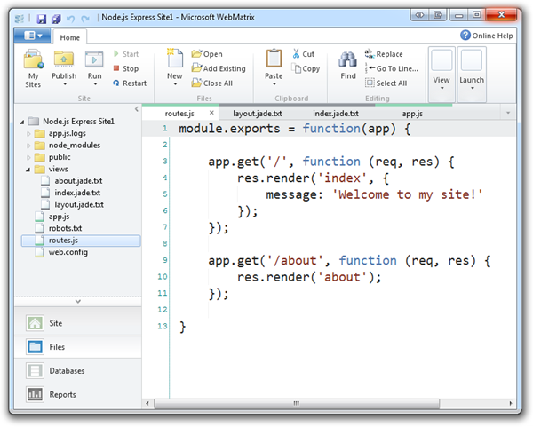 Webmatrix And Nodejs The Easiest Way To Get Started With Node On